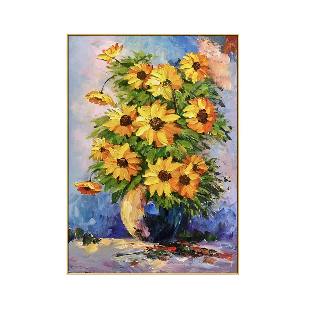 Sunflower Painting Van Gogh Sunflower Wall Art Floral Wall Art Yellow ...