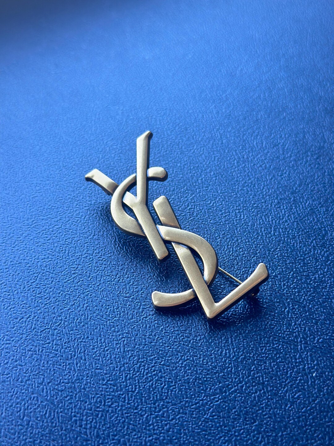 Vintage Yves Saint Laurent YSL Brooch Pin VTG Golden Bronze Accessory ...