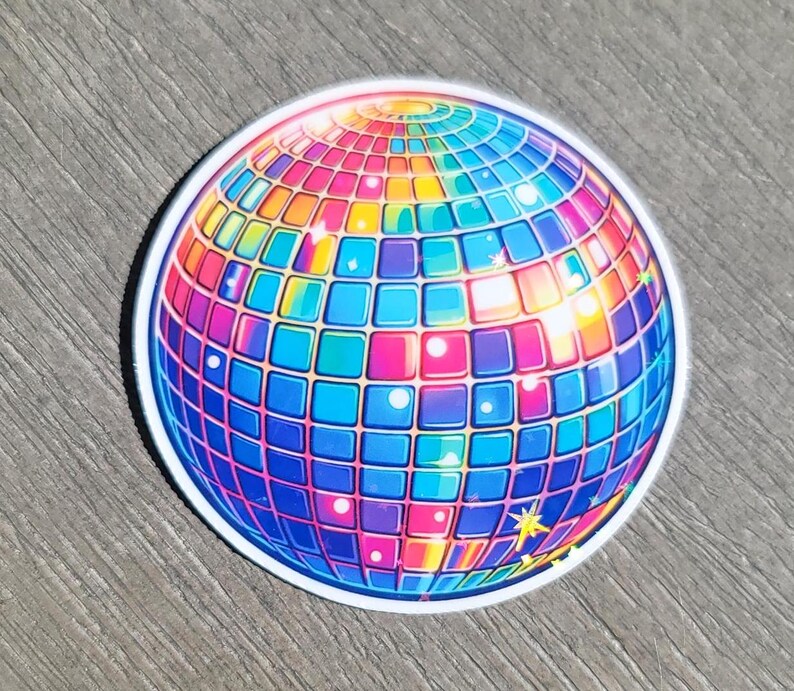 Disco Ball, Holographic, Stickers, Vinyl Stickers, Water Bottle ...