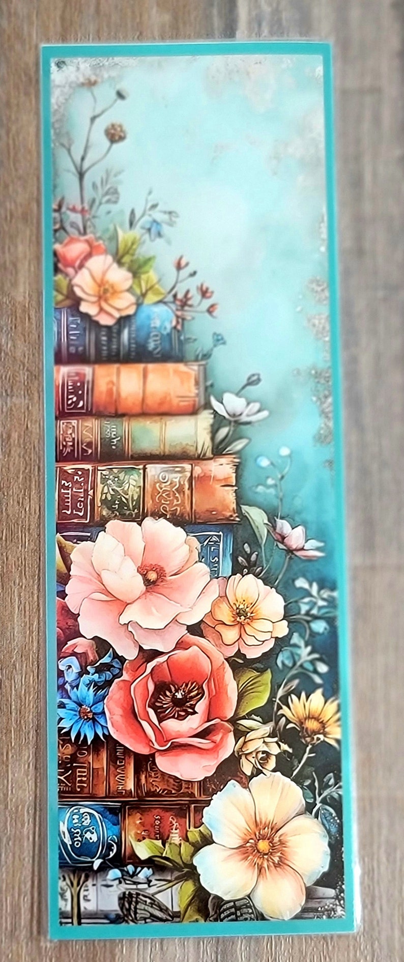 Laminated Bookmarks, Stacked Books, Floral Designs, Book Accessories - Etsy