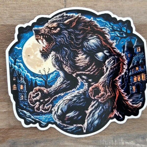 Halloween Scary Werewolf Sticker Horror Werewolf Laptop, Notebook ...