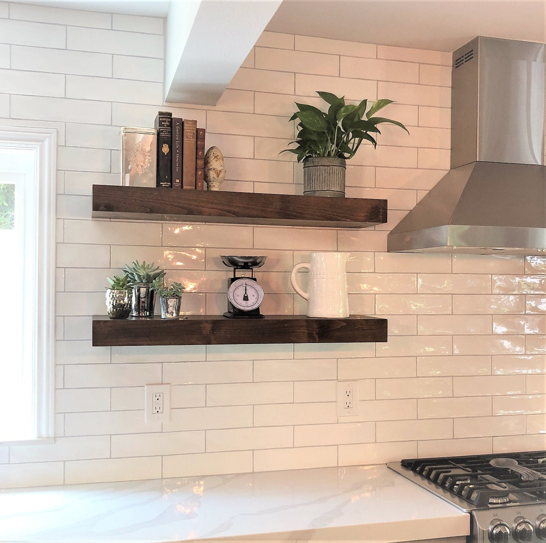 Floating Shelves // Set of Two Contemporary Rustic Floating Shelves ...