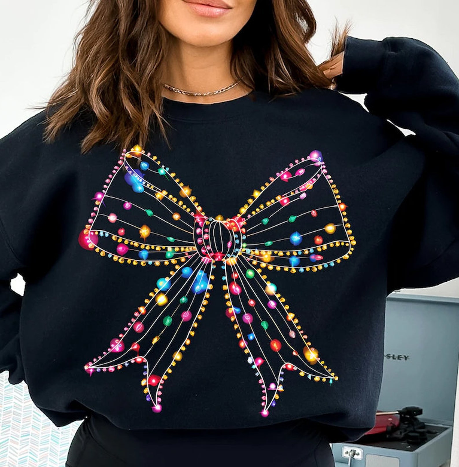 Christmas Light Coquette Bow PNG, Christmas Season Png, New Year PNG ...