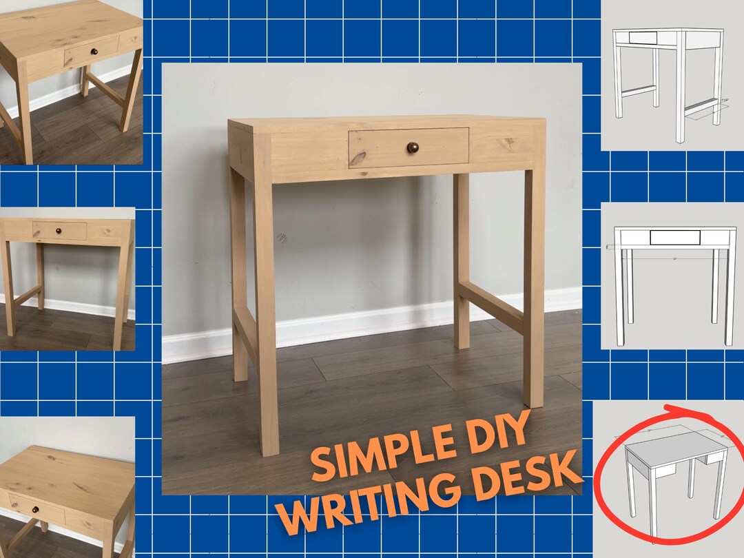 Simple DIY Desk Design | Desk Design | How to Build | Mobile Storage - Etsy