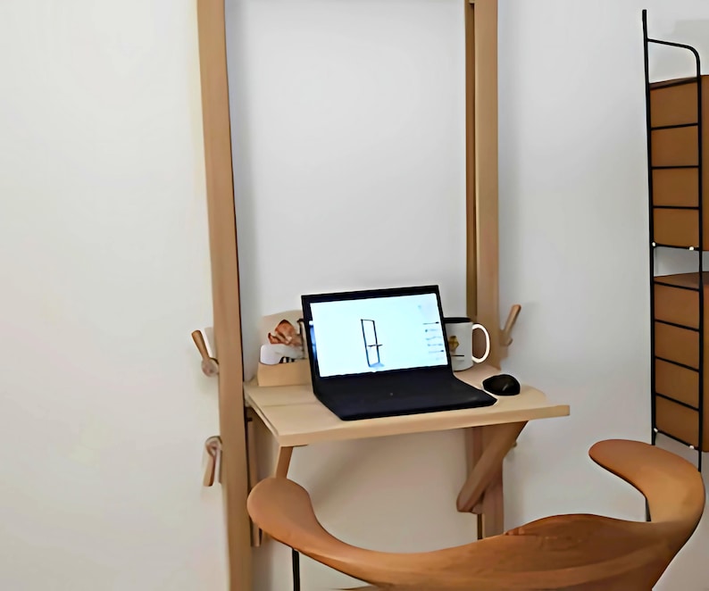 Wall Mounted Folding Desk Build Plans, DIY Wooden Murphy Desk (PDF ...