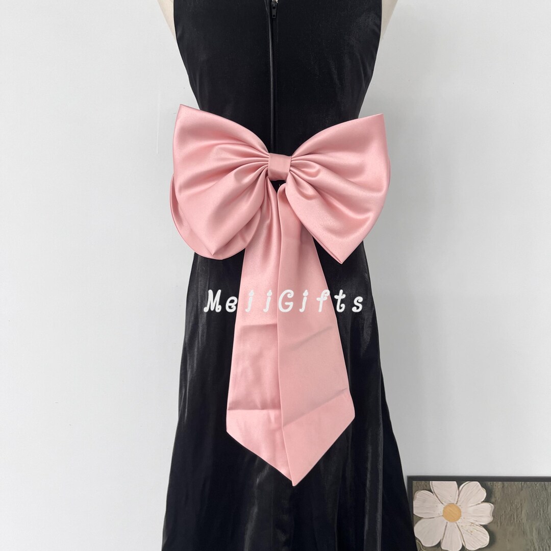 Bean Paste Pink Bow With Train Double Bow Extra Large Oversized Bow ...