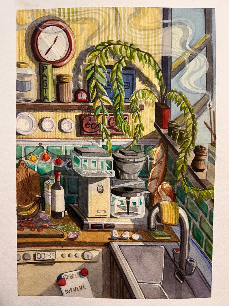 Kitchen”, Watercolour Painting - Etsy