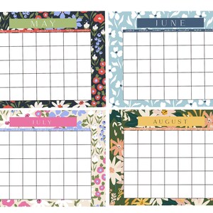 Printable Calendar Pages Fill in Calendar Pages 12 Month - Etsy