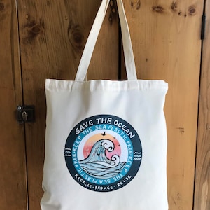 Eco Friendly Tote Bag, Earth Day Tote Bag, Environmental Gifts, Ocean ...