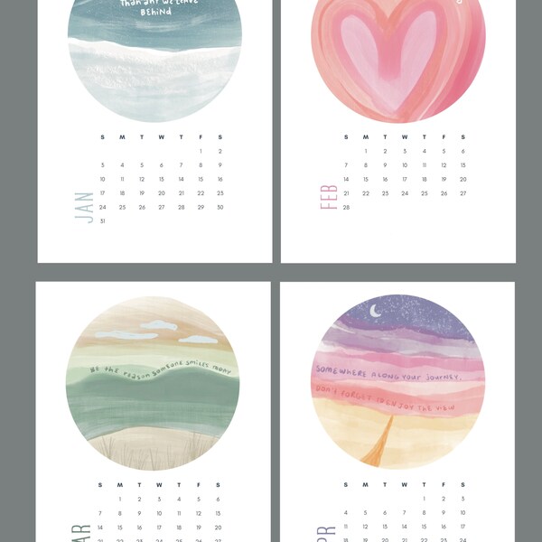 Calendar Art - Etsy