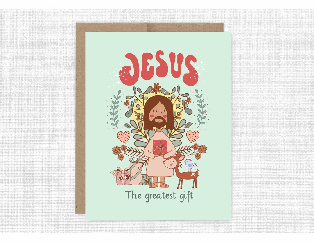 Printable Jesus Christmas Card Cute Jesus Card Holiday Card Digital ...