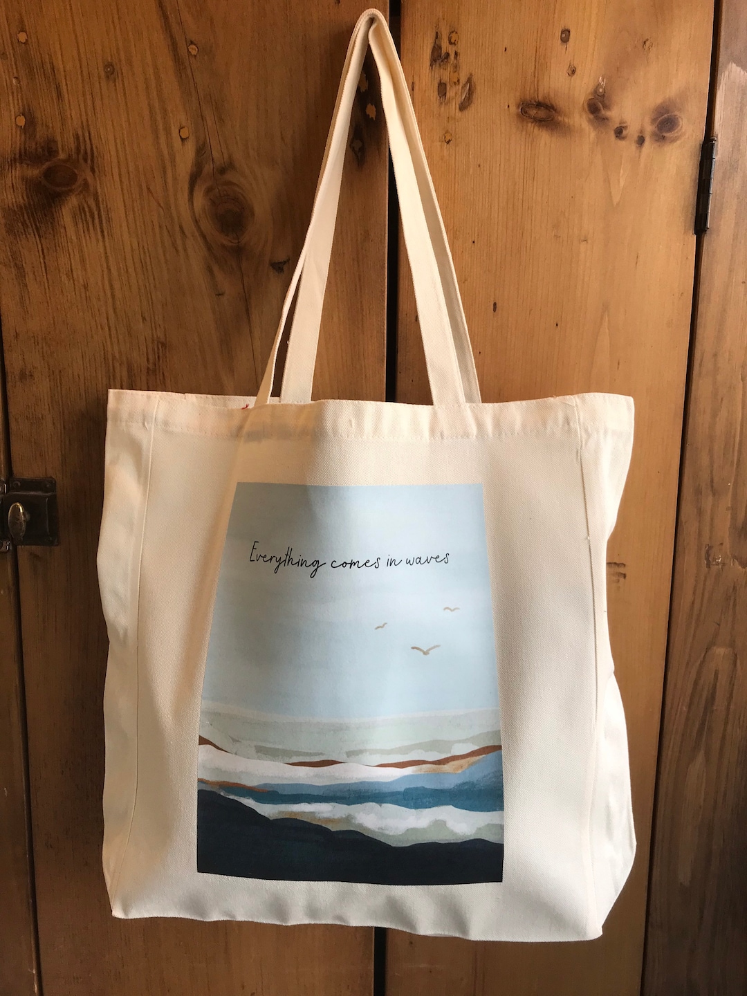 Ocean Inspired Tote Bag With Inspirational Quote Perfect for Beach ...