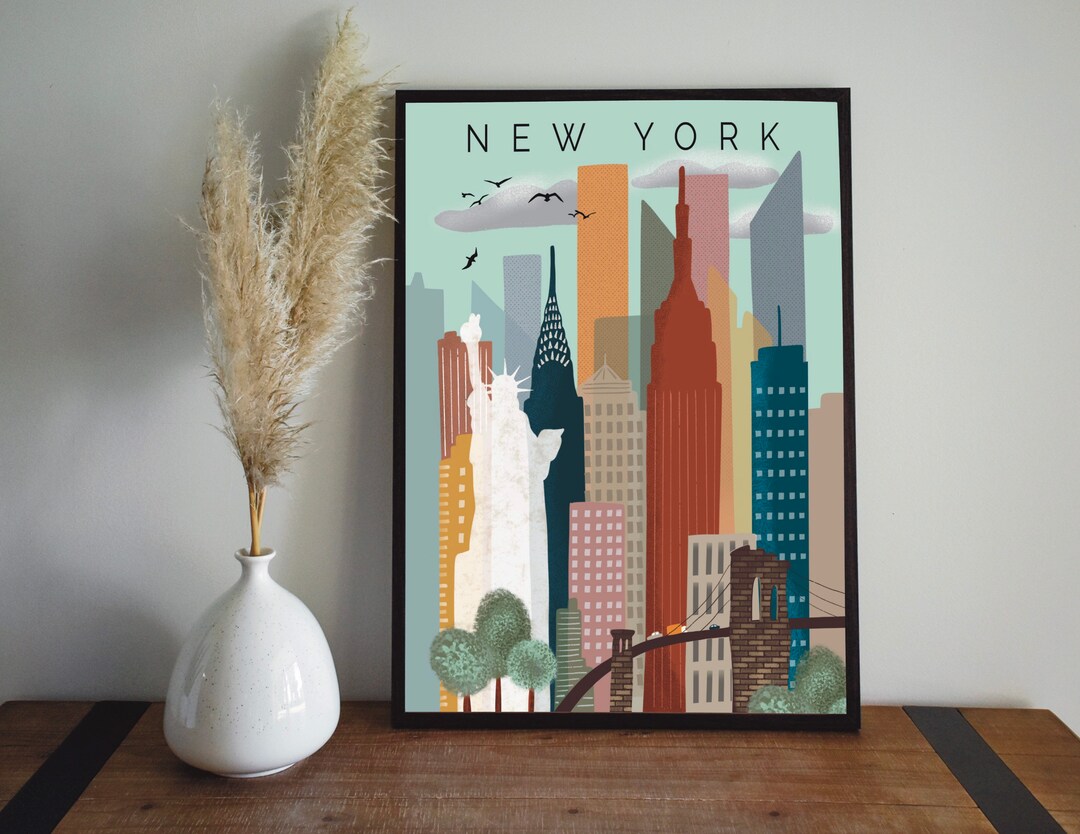New York City Art Print, New York Skyline, New York Poster, New York ...