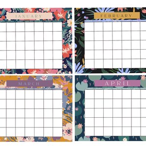 Printable Calendar Pages Fill in Calendar Pages 12 Month - Etsy