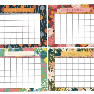 Printable Calendar Pages Fill in Calendar Pages 12 Month - Etsy