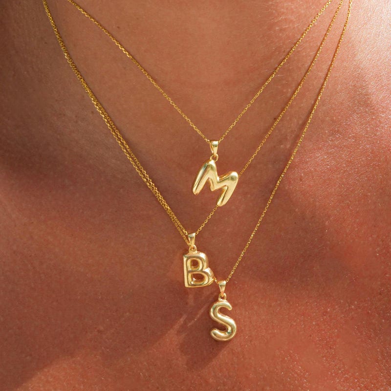 Letter Necklace - Etsy