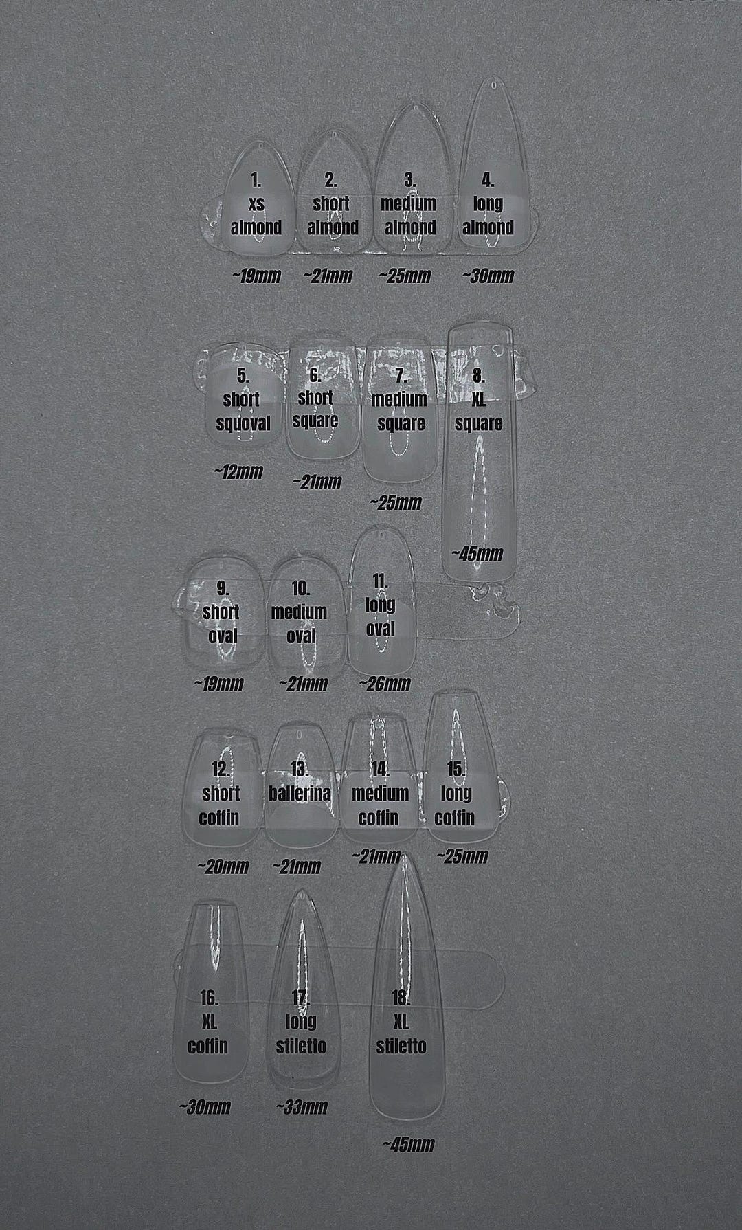 Press on Nails Sizing Kit Square Fake Nails Oval Shape Nails Almond ...