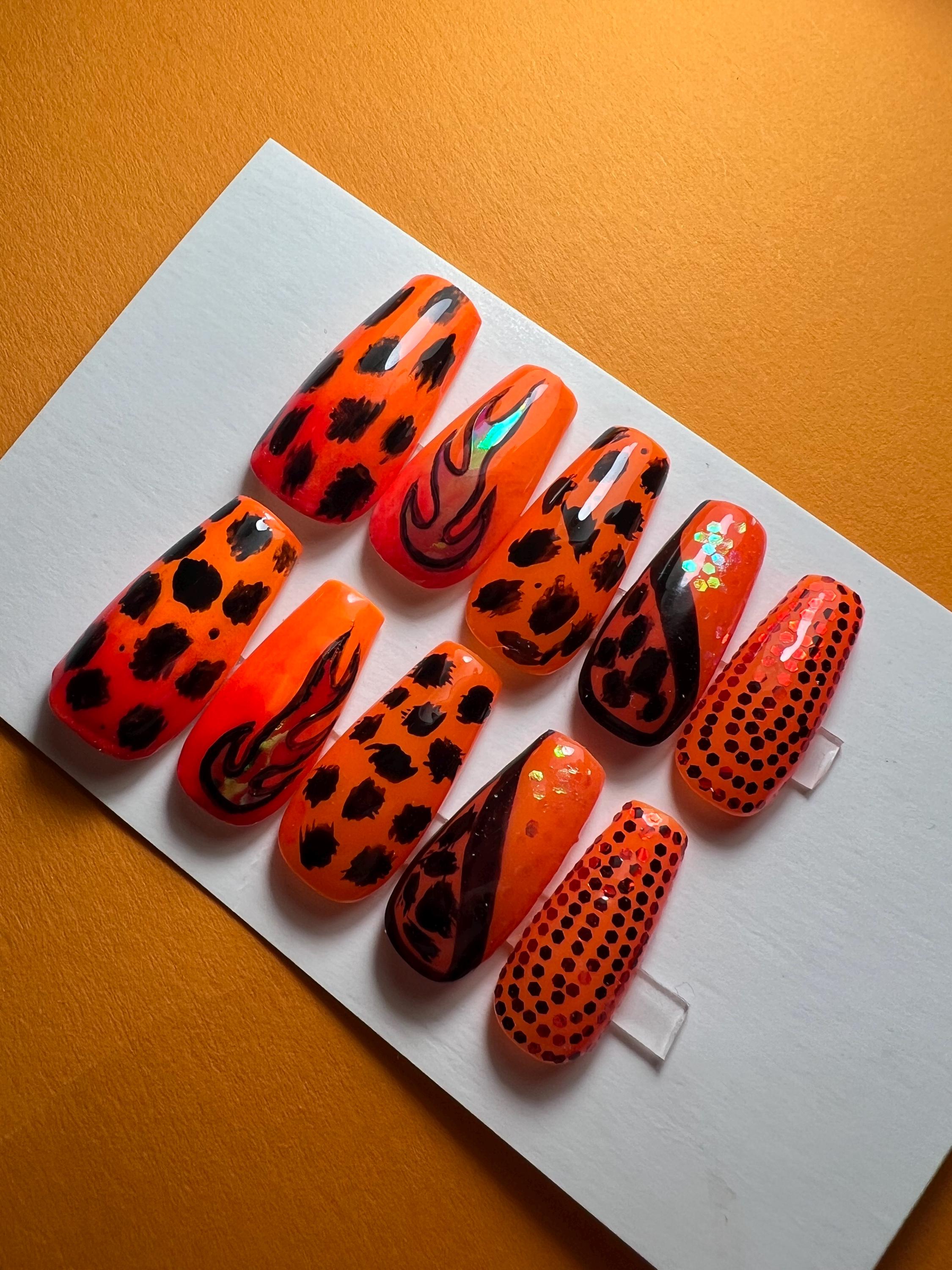 Cheetos Press on Cheetos Nails Design Flamming Hot Nails Hot Chips ...
