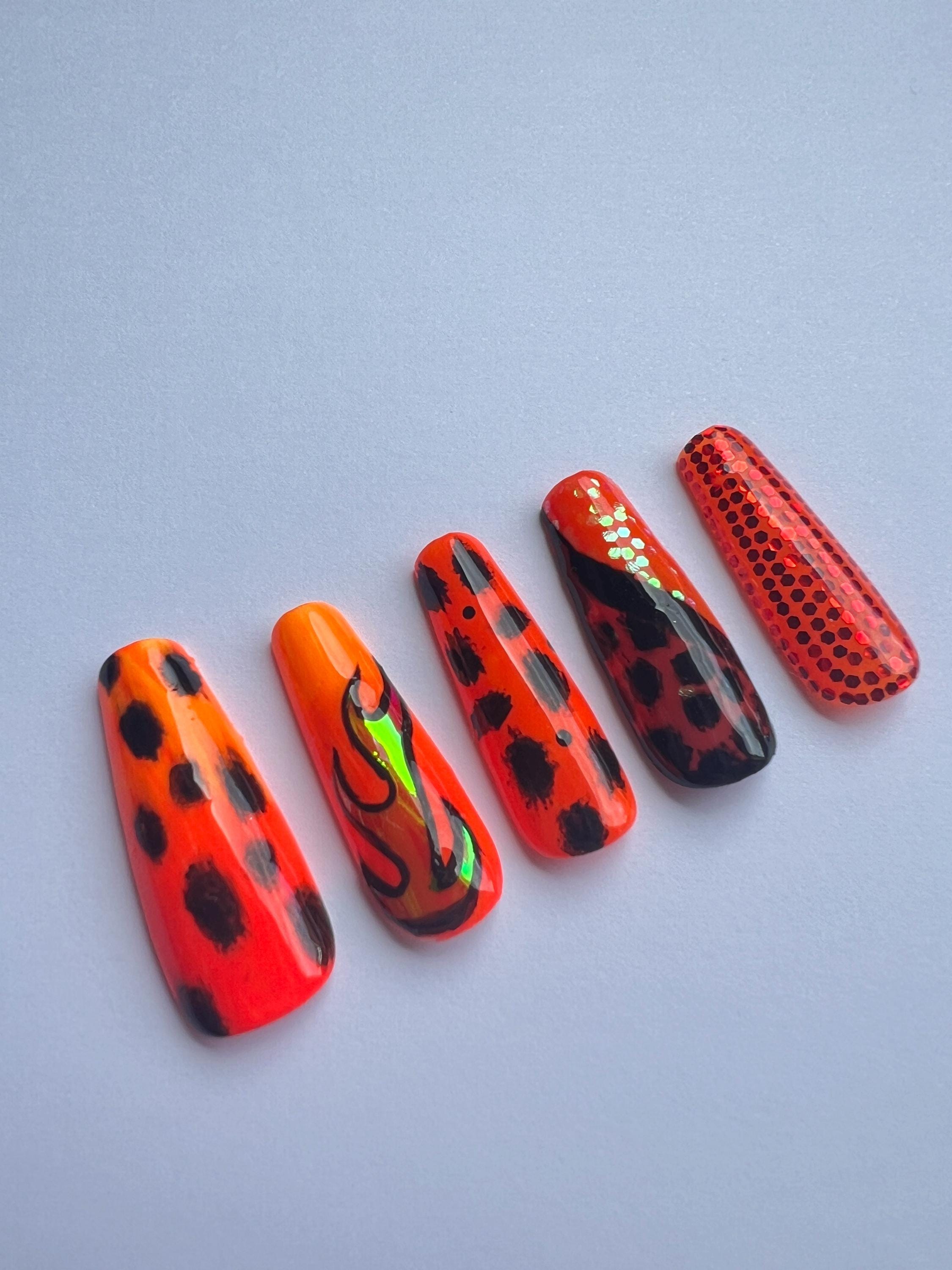 Cheetos Press on Cheetos Nails Design Flamming Hot Nails Hot Chips ...