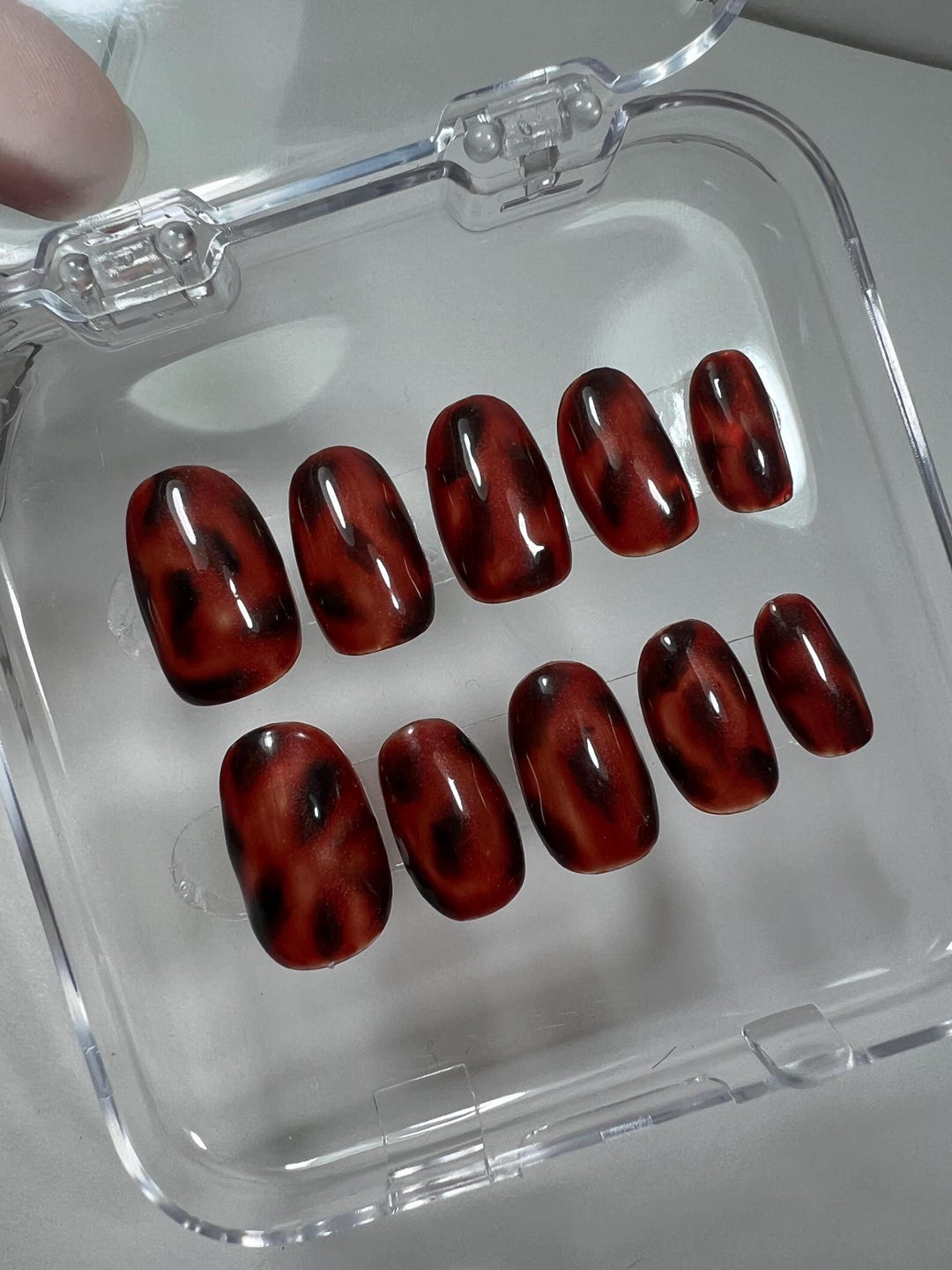Tortoise Shell Marble Press-on Nails: Reusable Elegant Nail Set - Etsy
