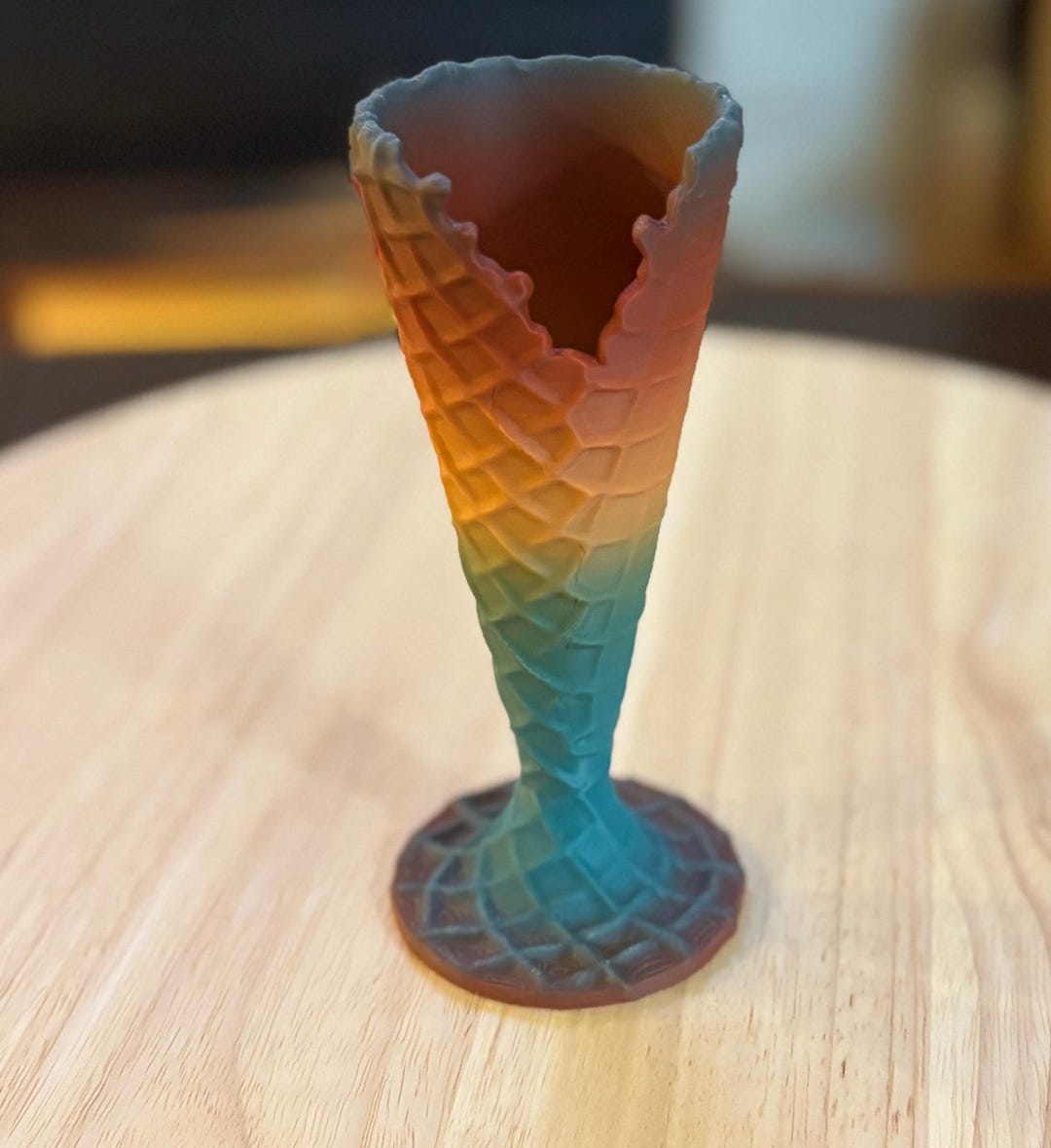 3D Printed Waffle Cone Pen Holder – Fun Desk Organizer - Etsy
