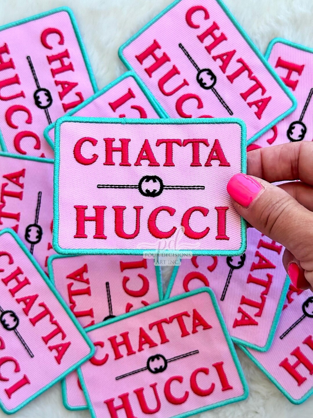 Chatta Hucci Embroidery Iron on Trucker Bar Hat Patch, Trendy Preppy ...