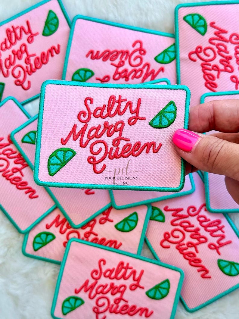 Salty Marg Queen Embroidery Iron on Trucker Bar Hat Patch, Preppy ...