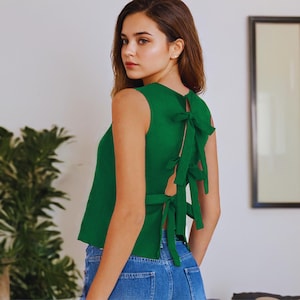 Tie Back Top Sewing Pattern | Open Back Womens Backless Crop Top PDF ...