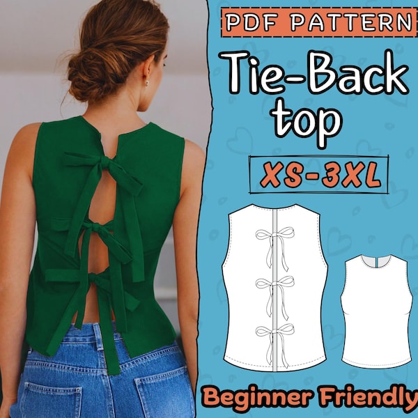 Tie Back Top Pattern - Etsy