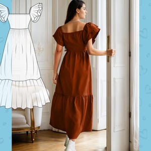 Tiered Ruffle Dress Sewing Pattern | Easy Dress PDF Pattern | Beginner ...