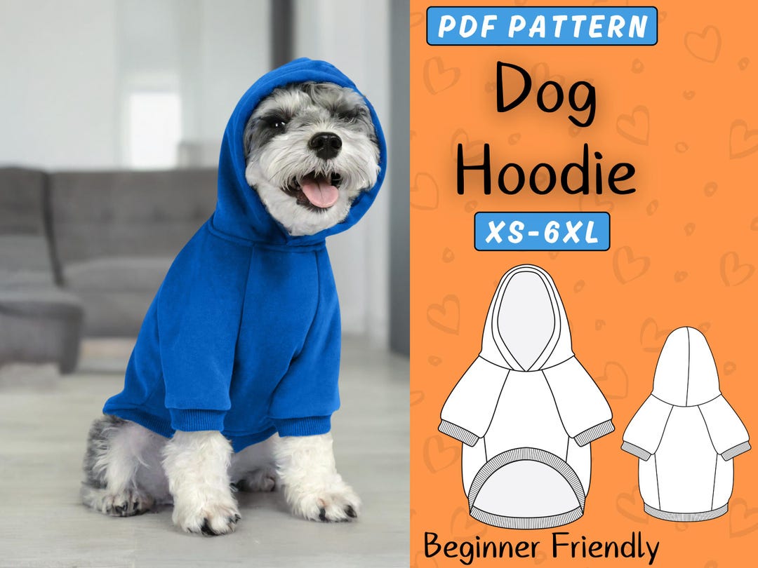 Dog Sewing Pattern, XS-6XL, Dog Hoodie PDF Pattern, Pet Jacket Sweater ...