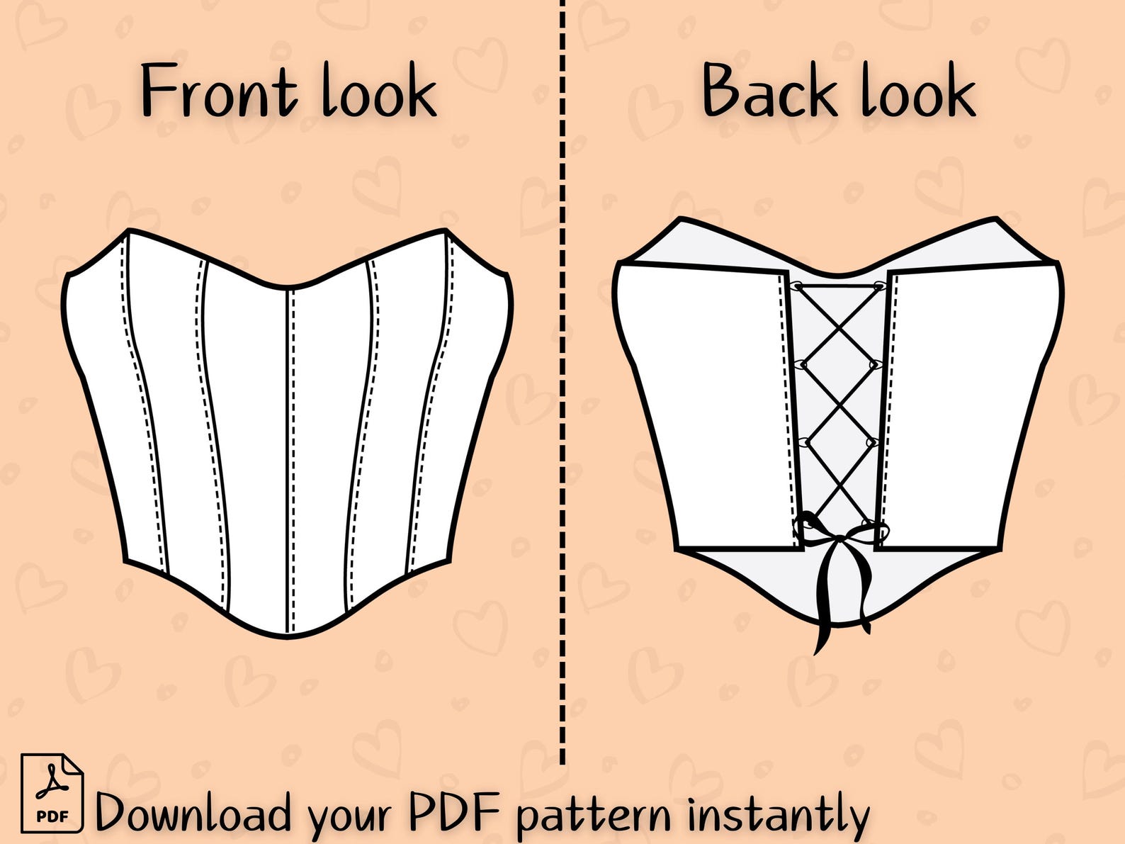 Corset Sewing Patterns Overbust Corset Pattern Pdf XS-XXXL Bustier Tube ...