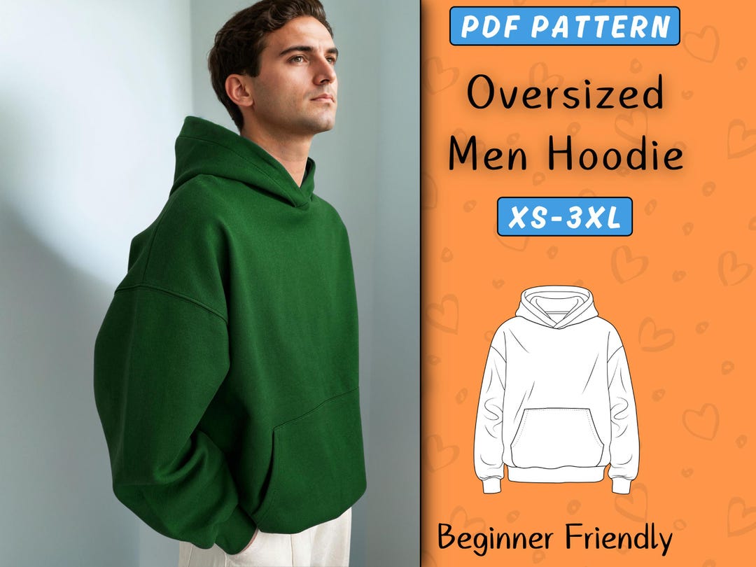 Oversized Hoodie Sewing Pattern: Unisex PDF Sweatshirt (XS-XXXL ...