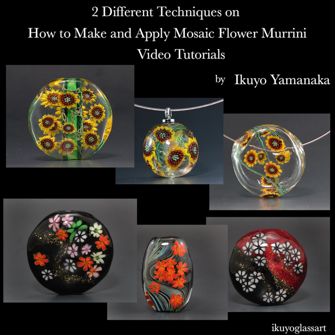 Mosaic 2-D Flower Murrini. Two Different Techniques on How to Make and ...