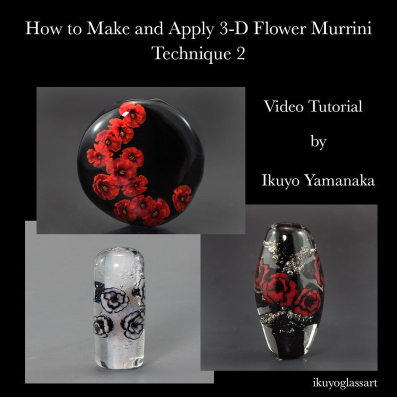 3-D Flower Murrini. Two Different Techniques on How to Make and Apply ...