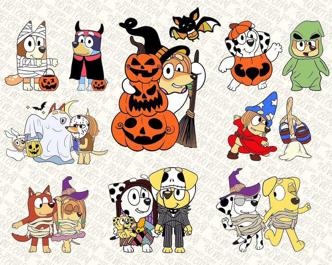 Bluey Halloween Png, Horror Character Png, Bluey Characters Png, Bluey ...