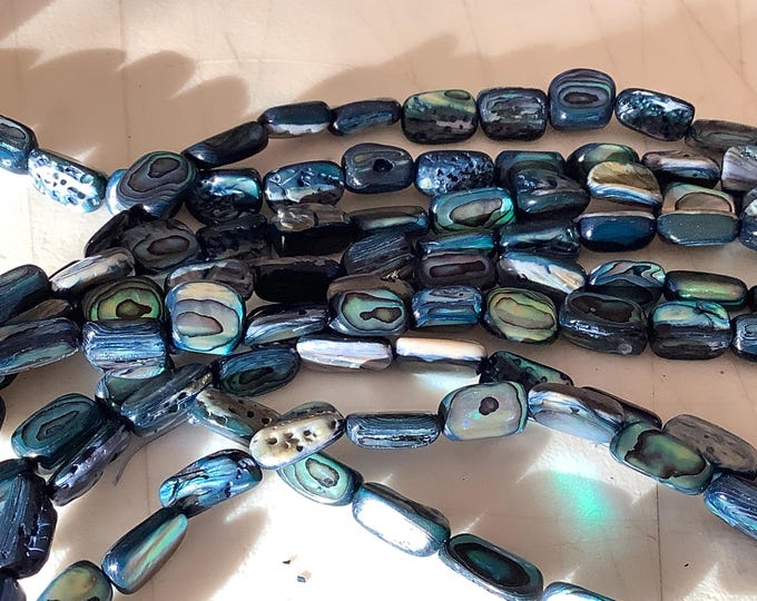 Natural Paua Shell Abalone Chunky Flat Oval Bean-shaped Beads/nuggets ...