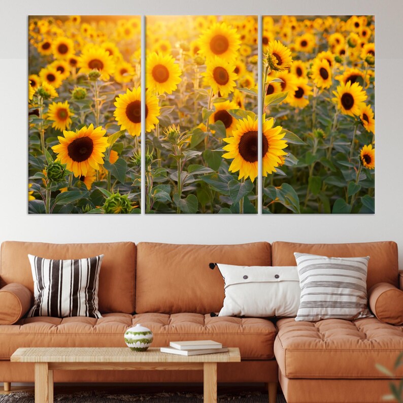 Sunflower Field Canvas Art: Farmhouse Kitchen Decor - Etsy