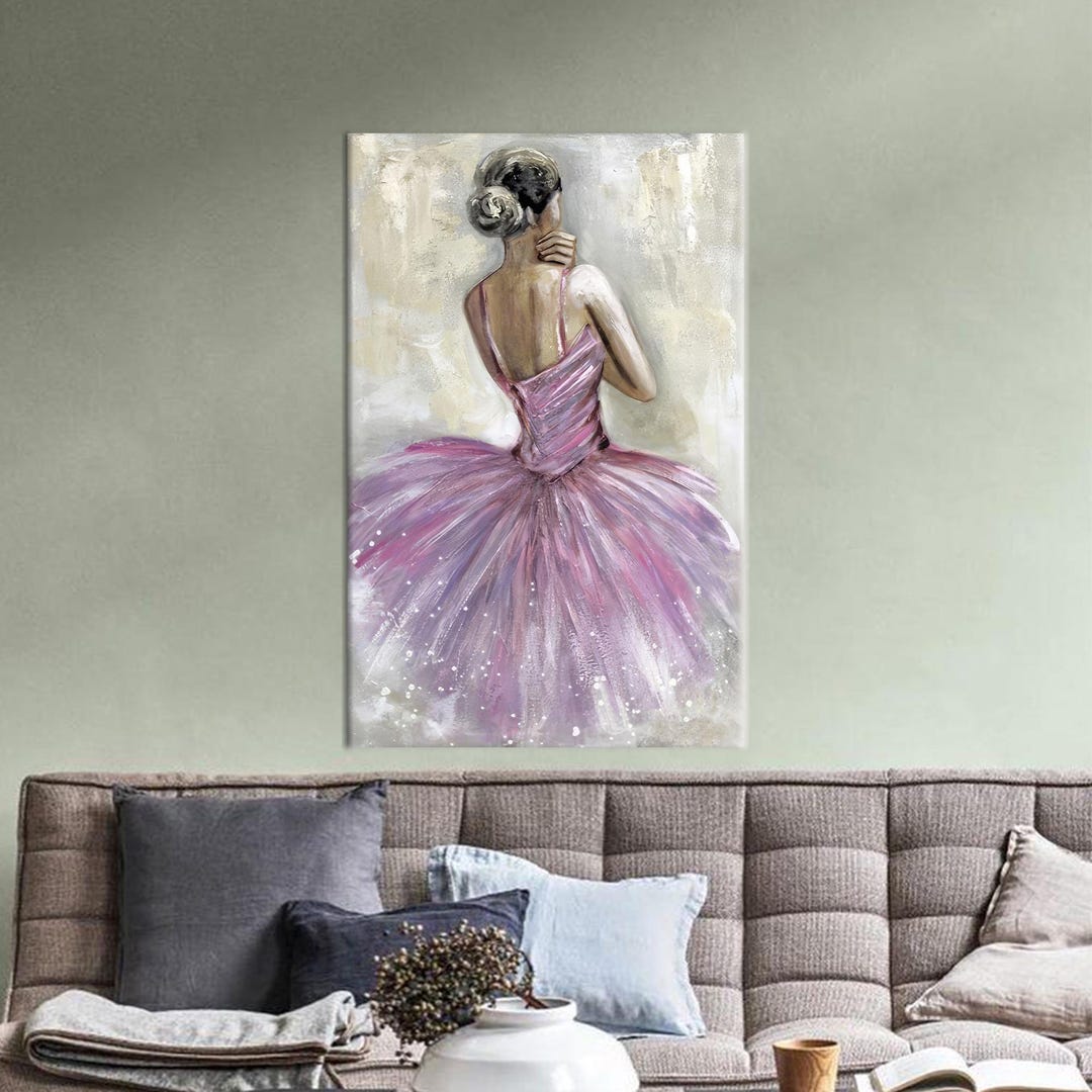 Dancer Canvas Decor, Girl Room Poster, Ballerina Artwork, Personalized ...