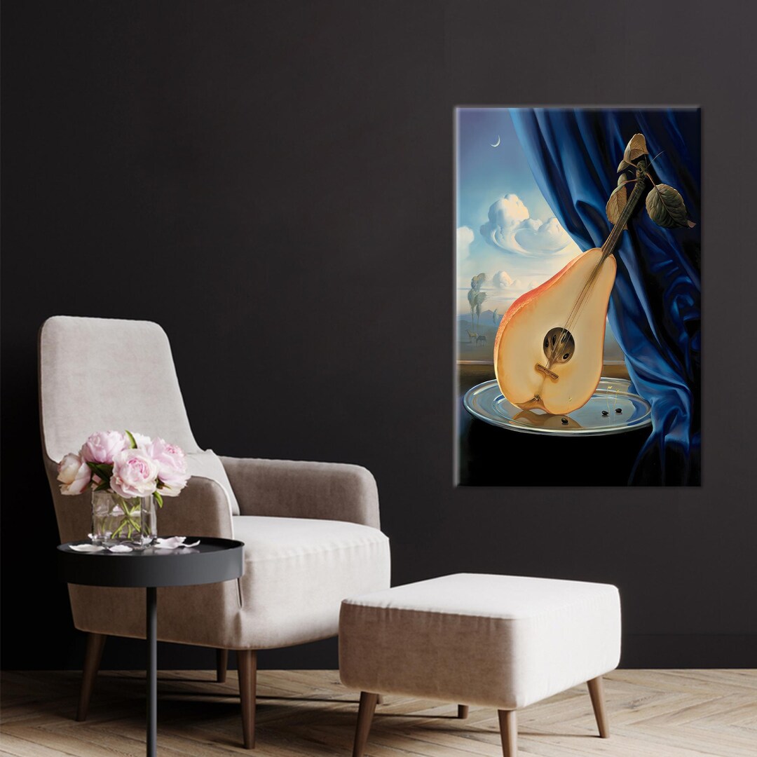 Surreal Pear Guitar Canvas Art: Abstract Bedroom Decor - Etsy