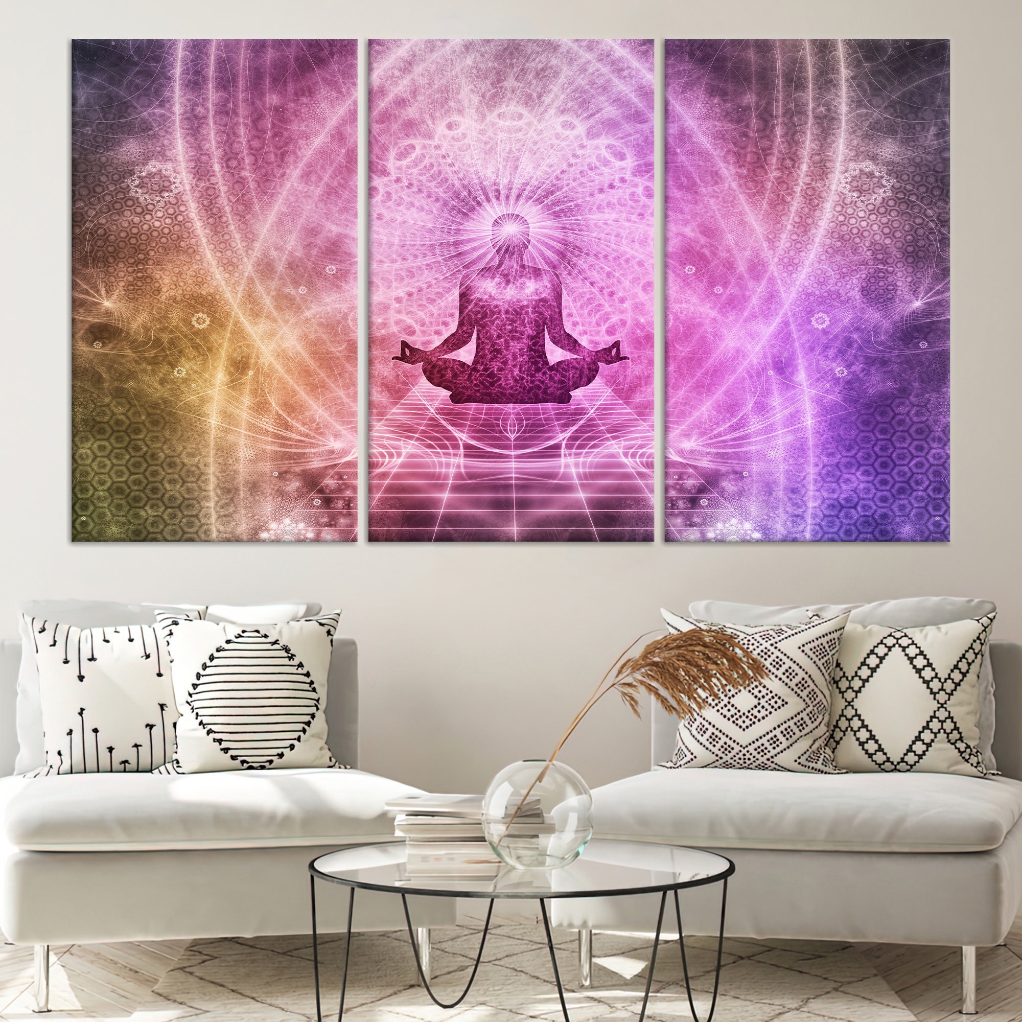 Chakra Yoga Canvas Art: Spiritual Meditation Room Decor - Etsy