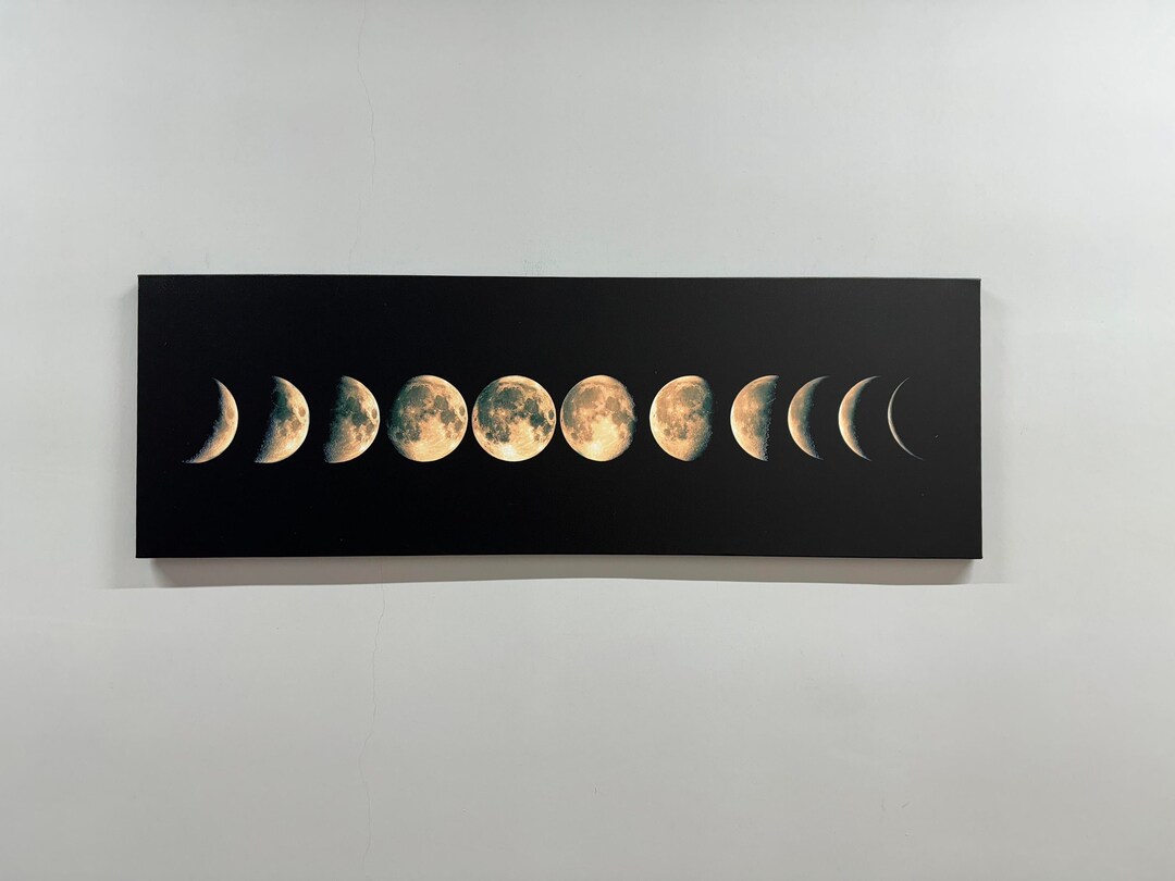 Moon Phases Canvas Art: Lunar Galaxy Landscape Print - Etsy