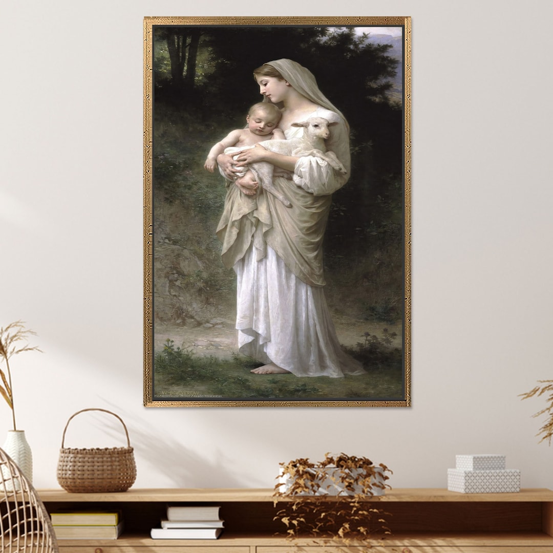 Virgin Mary and Baby Jesus Canvas Art - William Adolphe Bouguereau ...