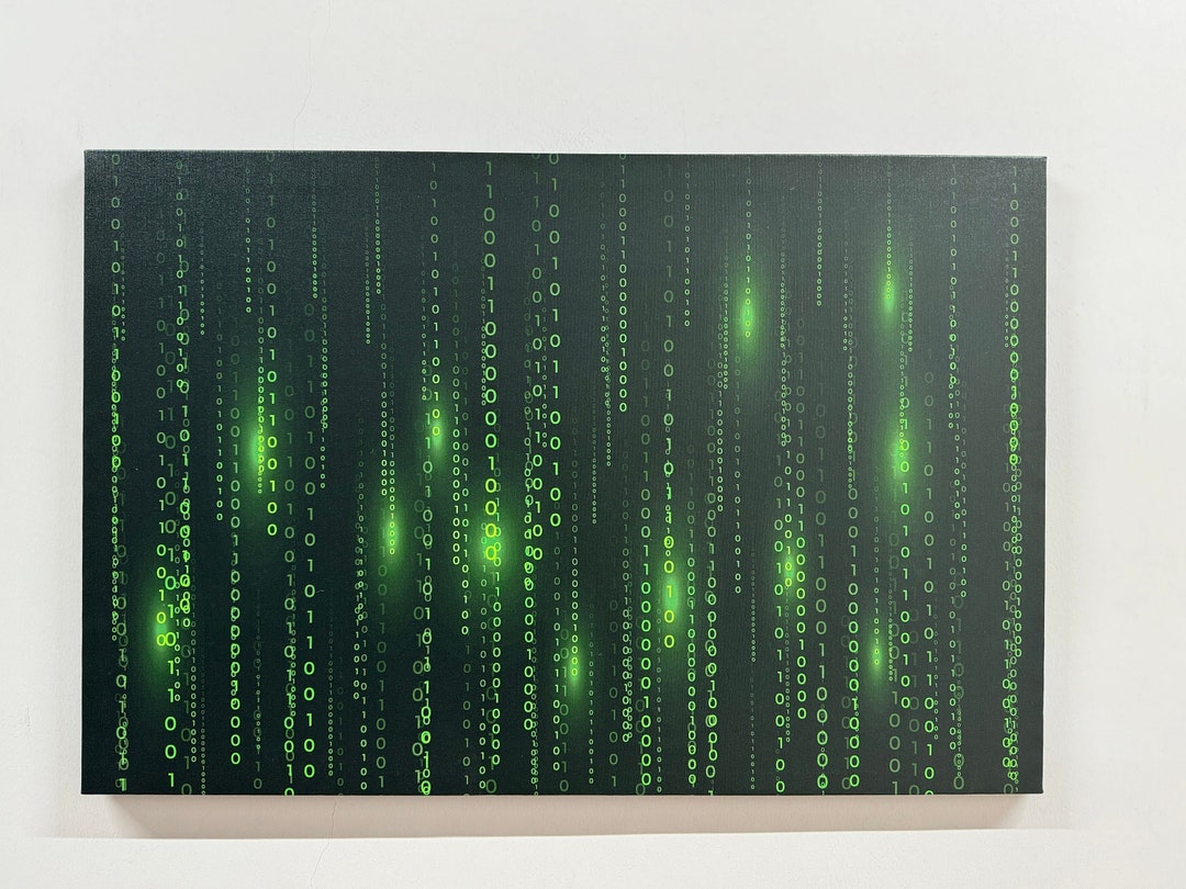 Matrix Code Wall Art – Green Digital Binary Canvas – Tech Inspired Modern Decor - Etsy