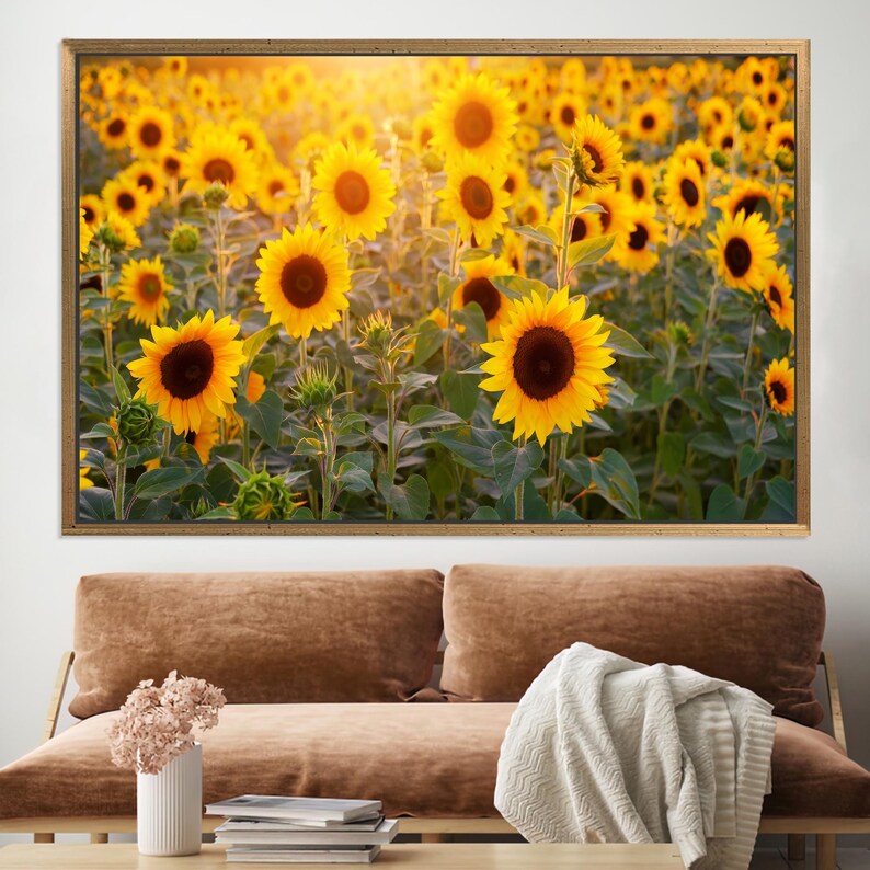 Sunflower Field Canvas Art: Farmhouse Kitchen Decor - Etsy