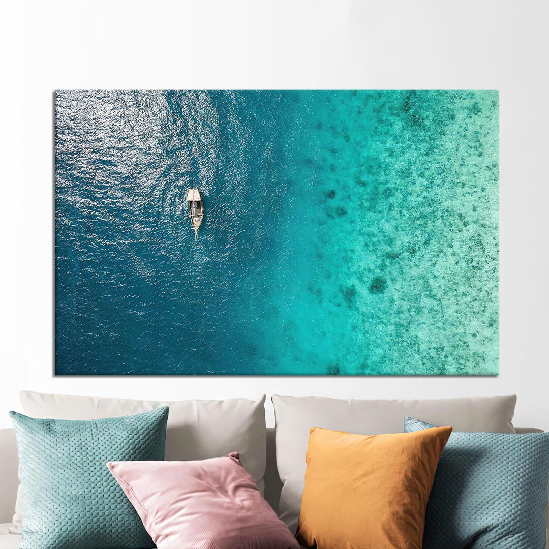 Sea View Canvas Art: Ocean Landscape, Blue Wall Decor - Etsy