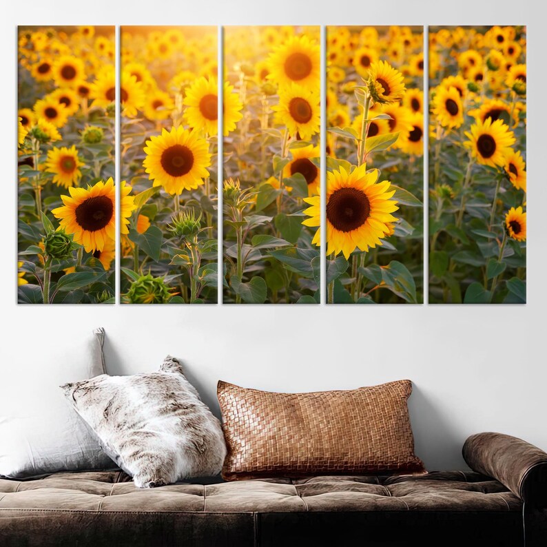 Sunflower Field Canvas Art: Farmhouse Kitchen Decor - Etsy