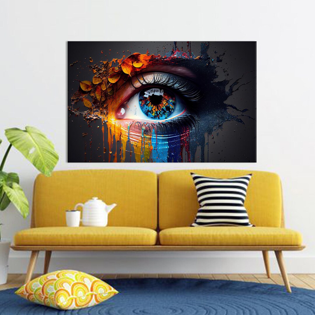 Modern Art Canvas, Abstract Eye Canvas, Eye Printed, Personalized Gifts ...