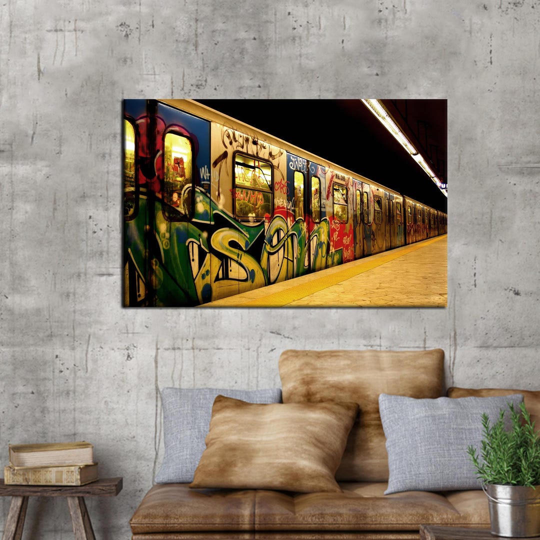 Graffiti Art Canvas: Subway Train Wall Decor - Etsy