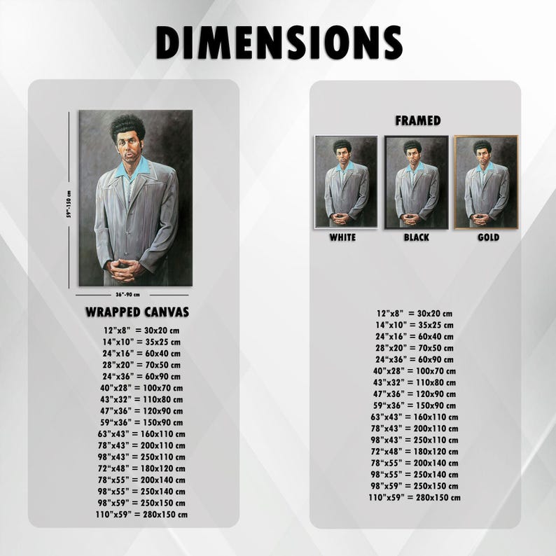 Kramer Portrait Canvas: 3D Wall Art, Modern Decor - Etsy